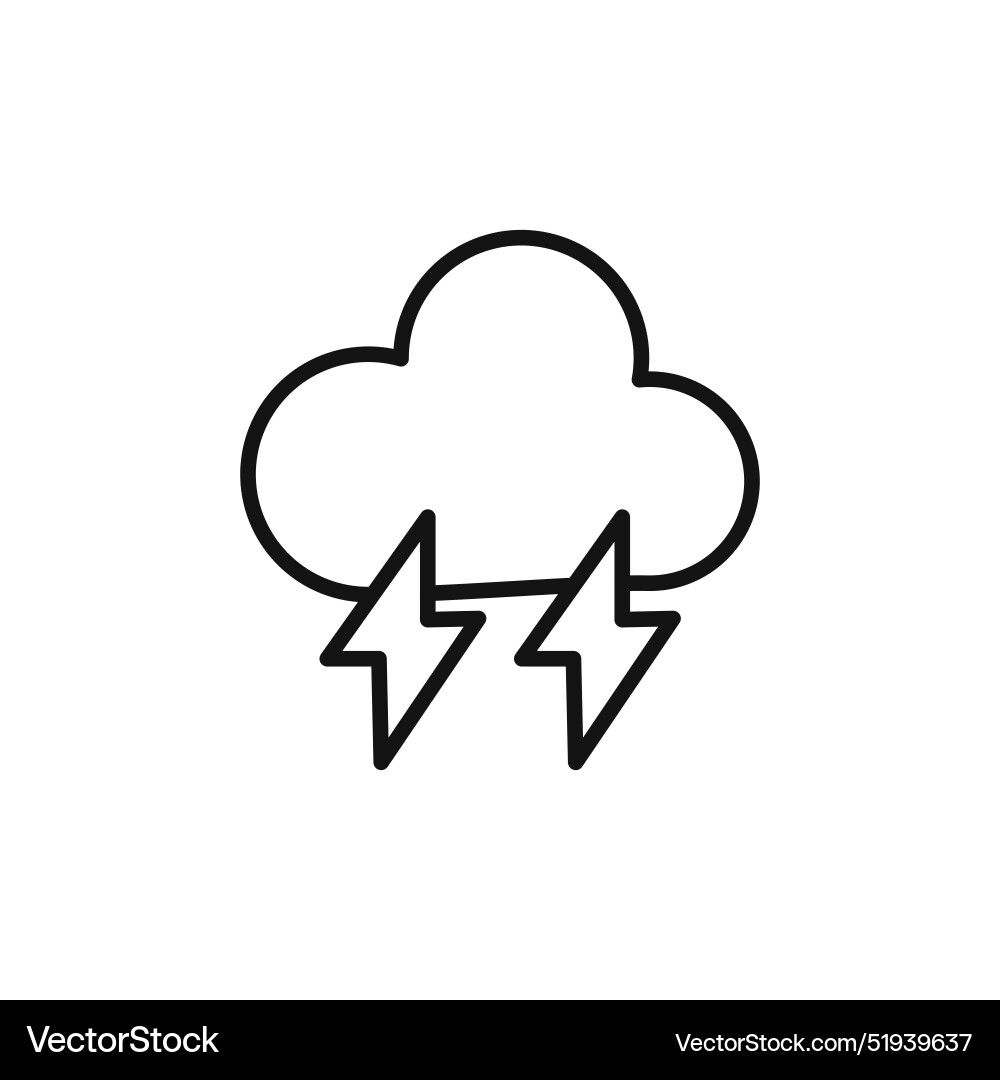 Lightning icon logo sign outline Royalty Free Vector Image