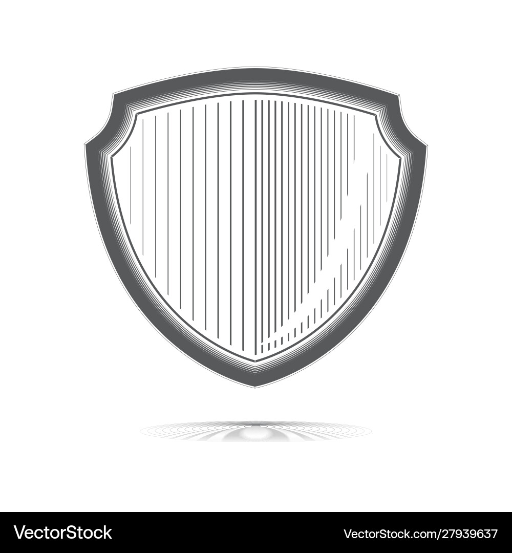Shield realistic monochrome Royalty Free Vector Image