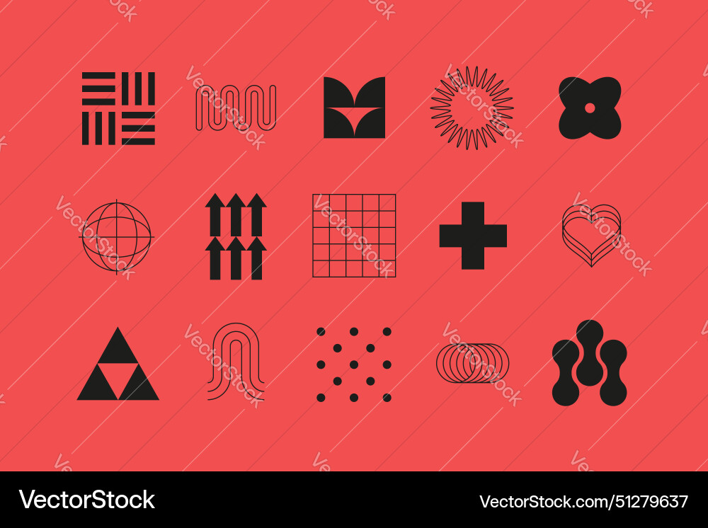 Simple decorative symbols - flat design style Vector Image