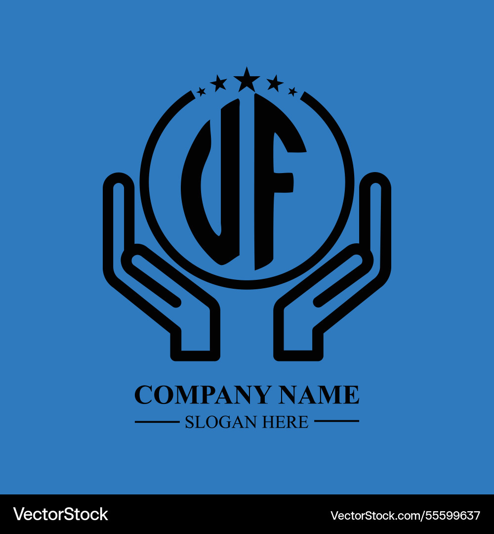 Uf initials modern logo design featuring held Vector Image