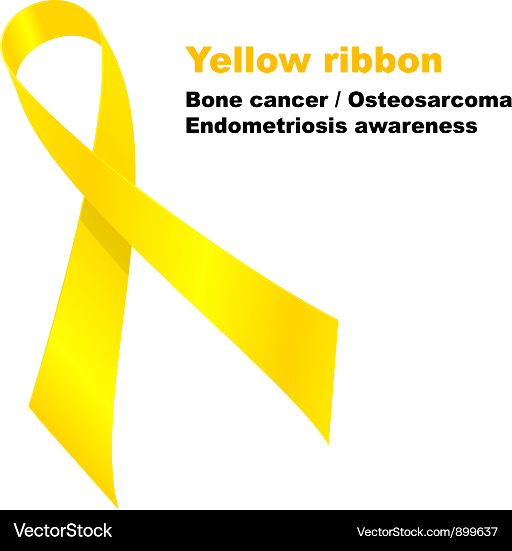 Yellow Ribbon Cancer Awareness Royalty Free Vector Image