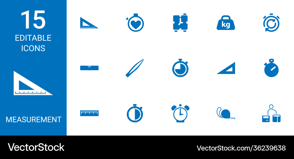 15 measurement icons Royalty Free Vector Image