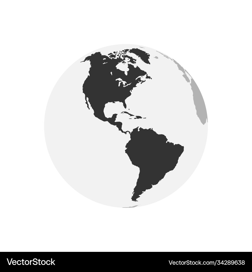 America continent map earth globe world Royalty Free Vector