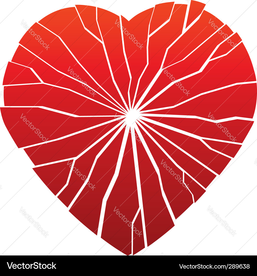 Broken heart Royalty Free Vector Image - VectorStock