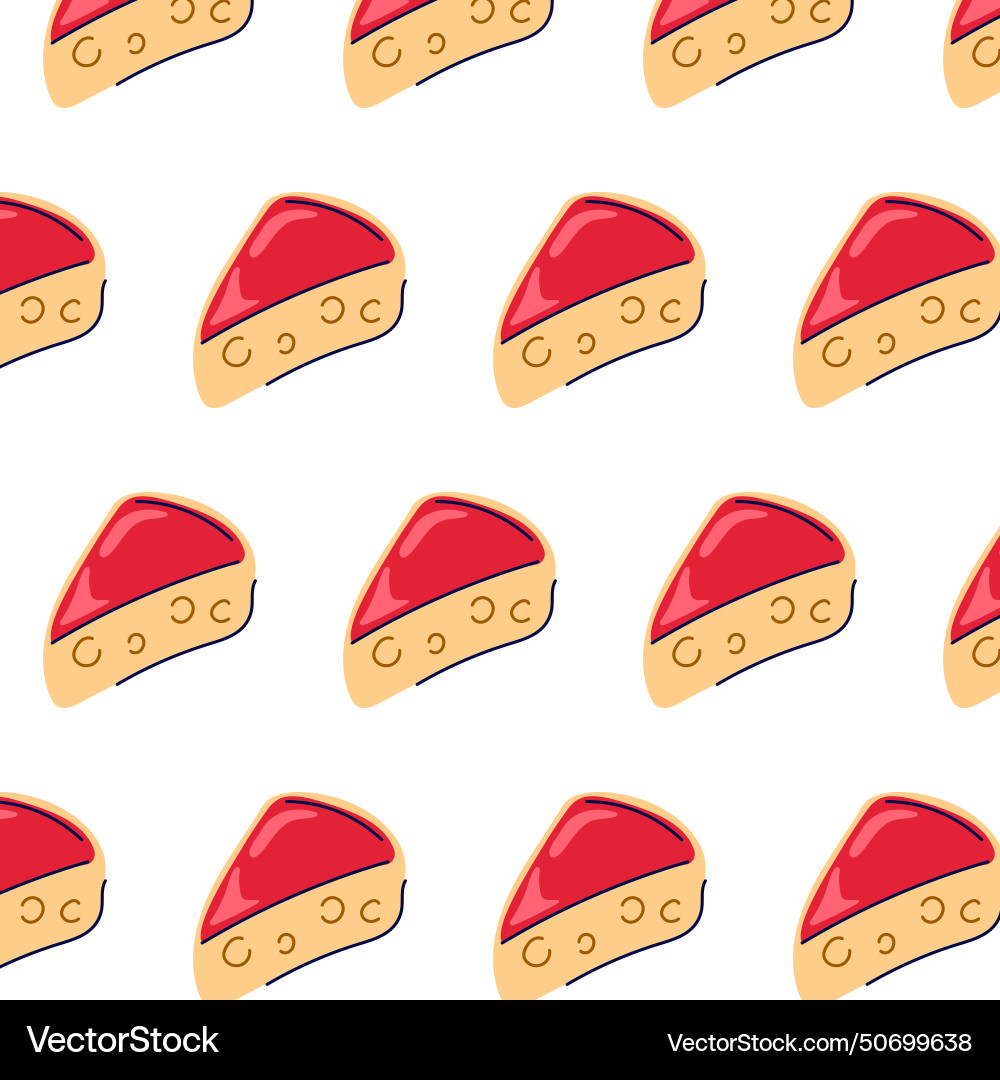 Cartoon style seamless pattern of cheese pieces Vector Image