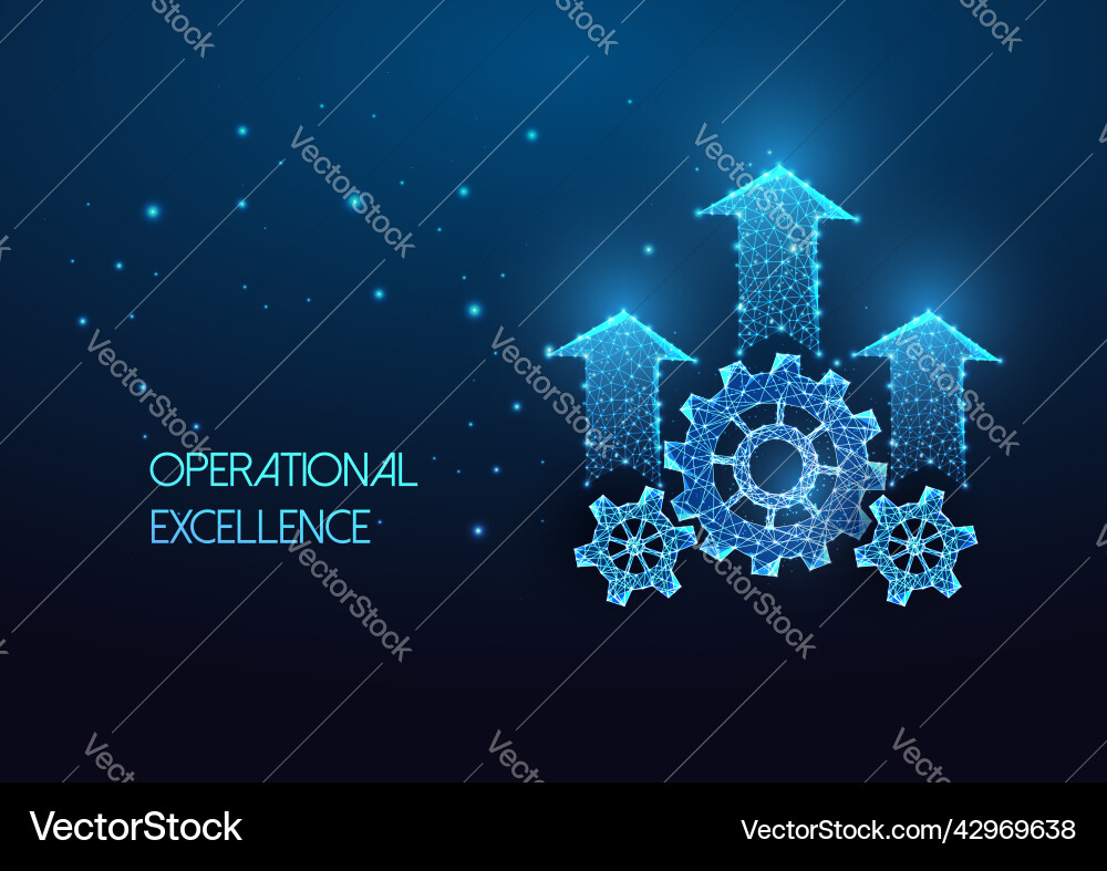 Concept of operational excellence with gears Vector Image