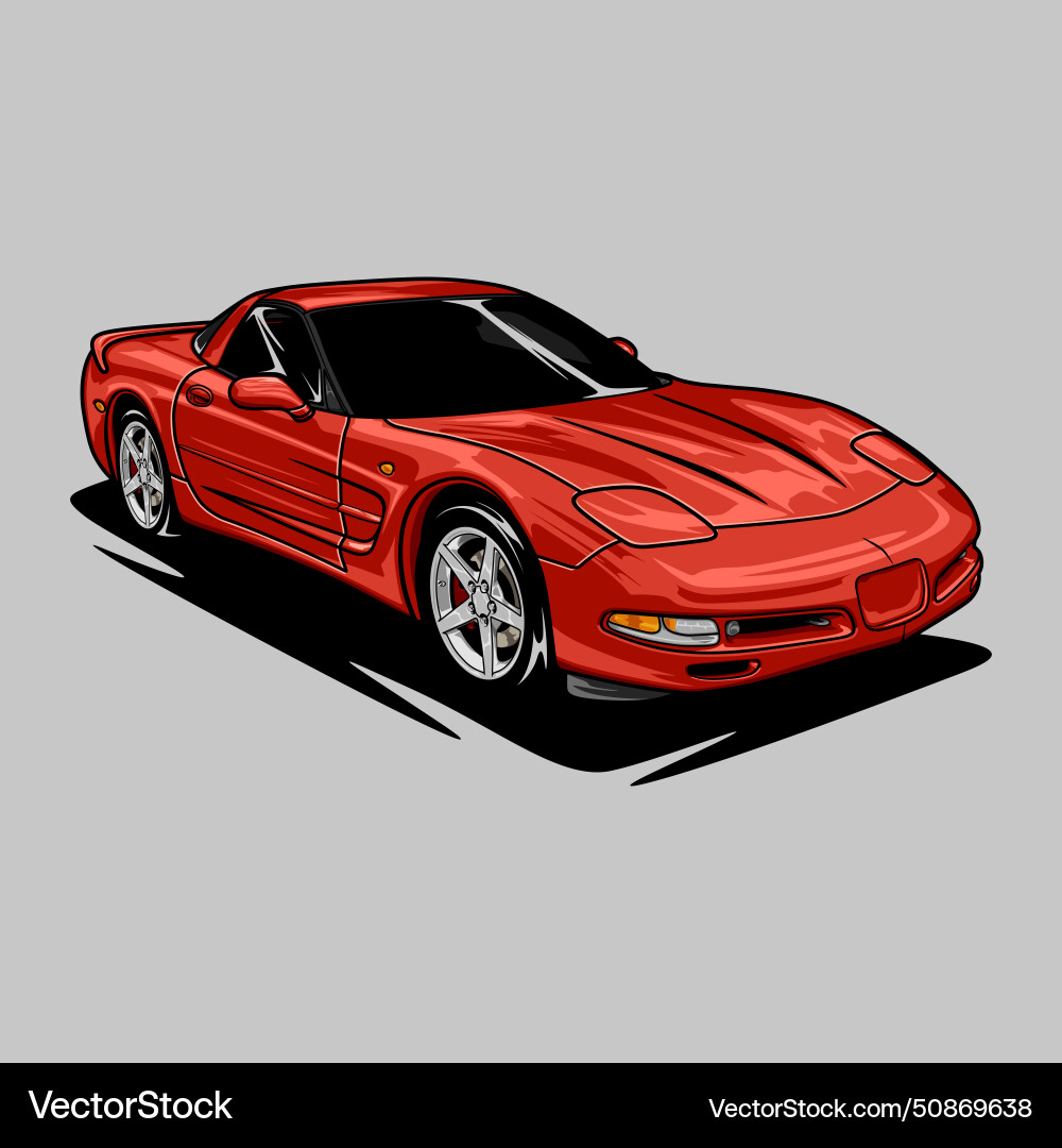 Corvette c5 red Royalty Free Vector Image - VectorStock