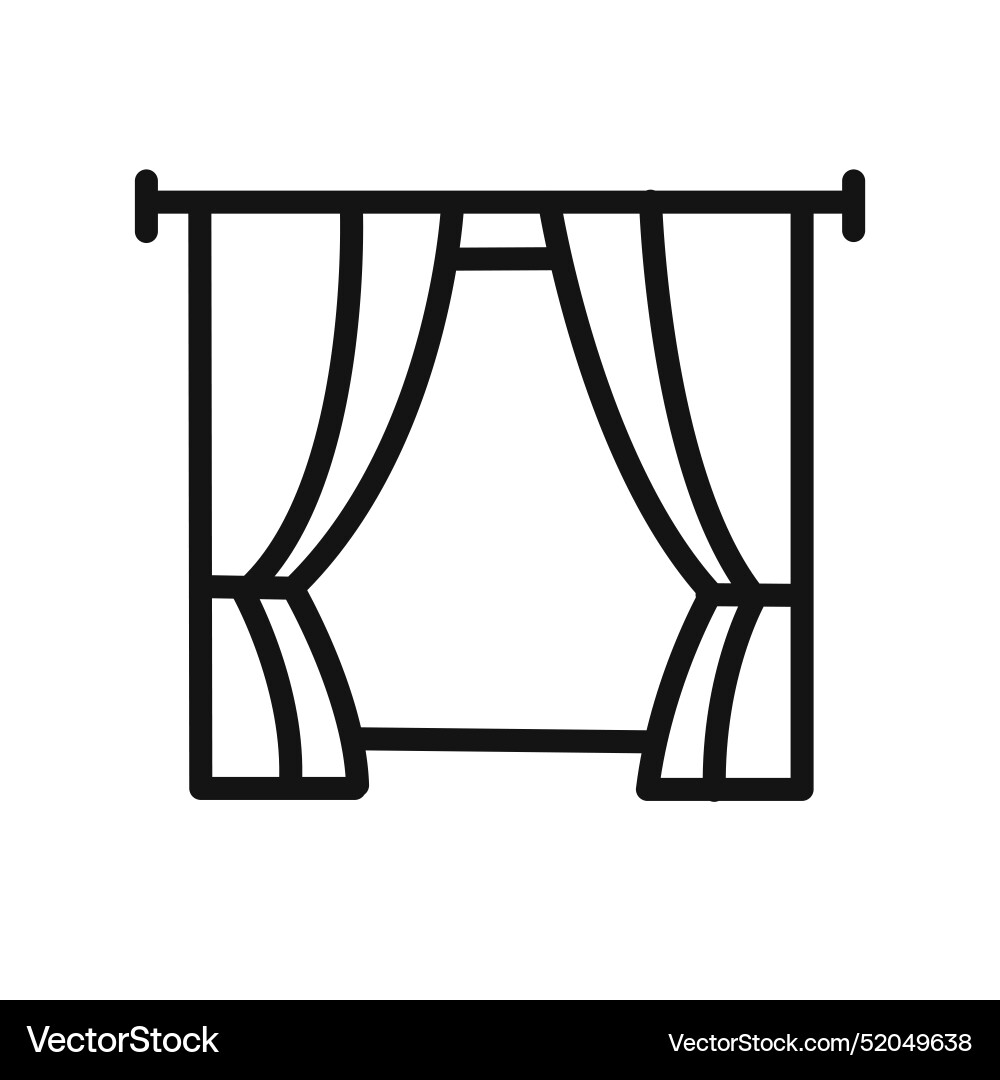 Curtains icon linear graphics sign Royalty Free Vector Image