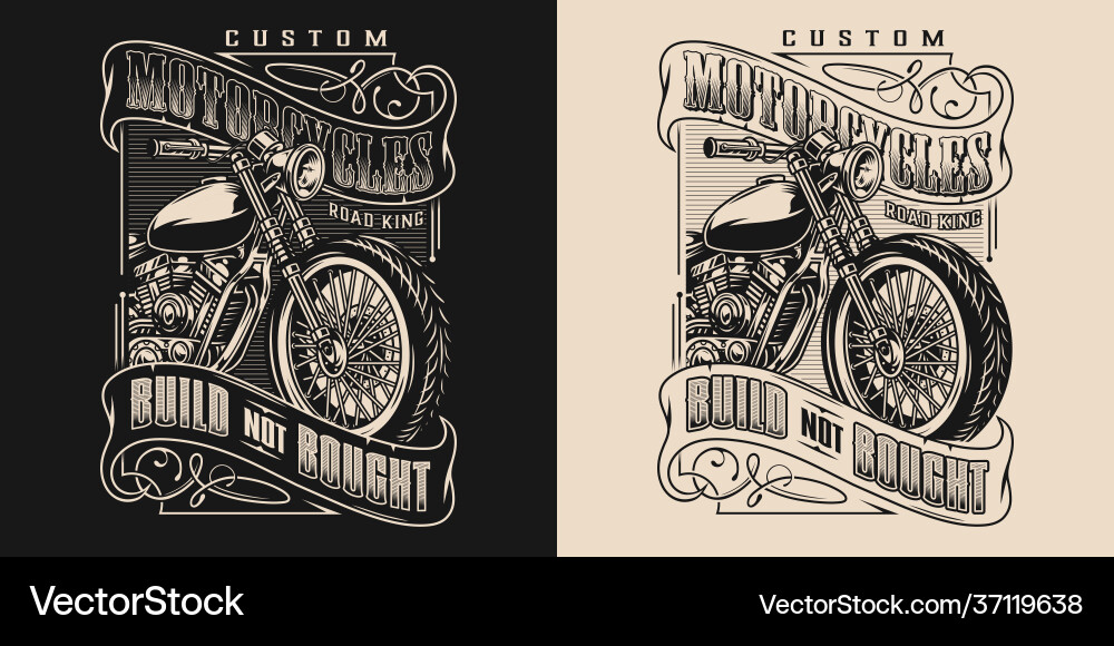 Custom motorcycle vintage elegant design Vector Image