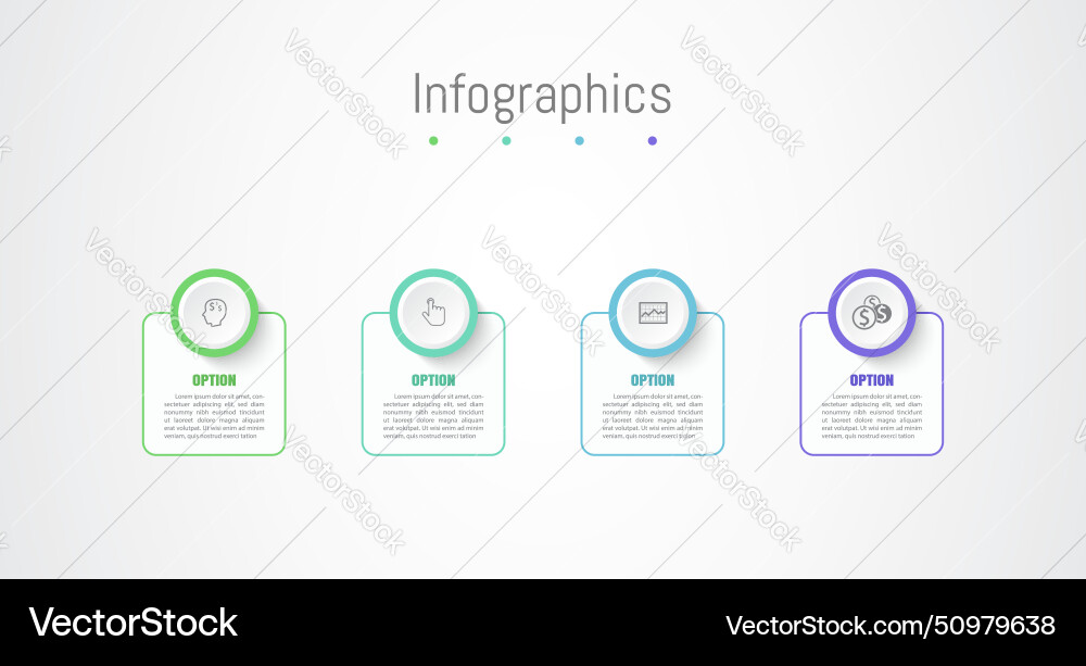 Infographic 4 options design element Royalty Free Vector