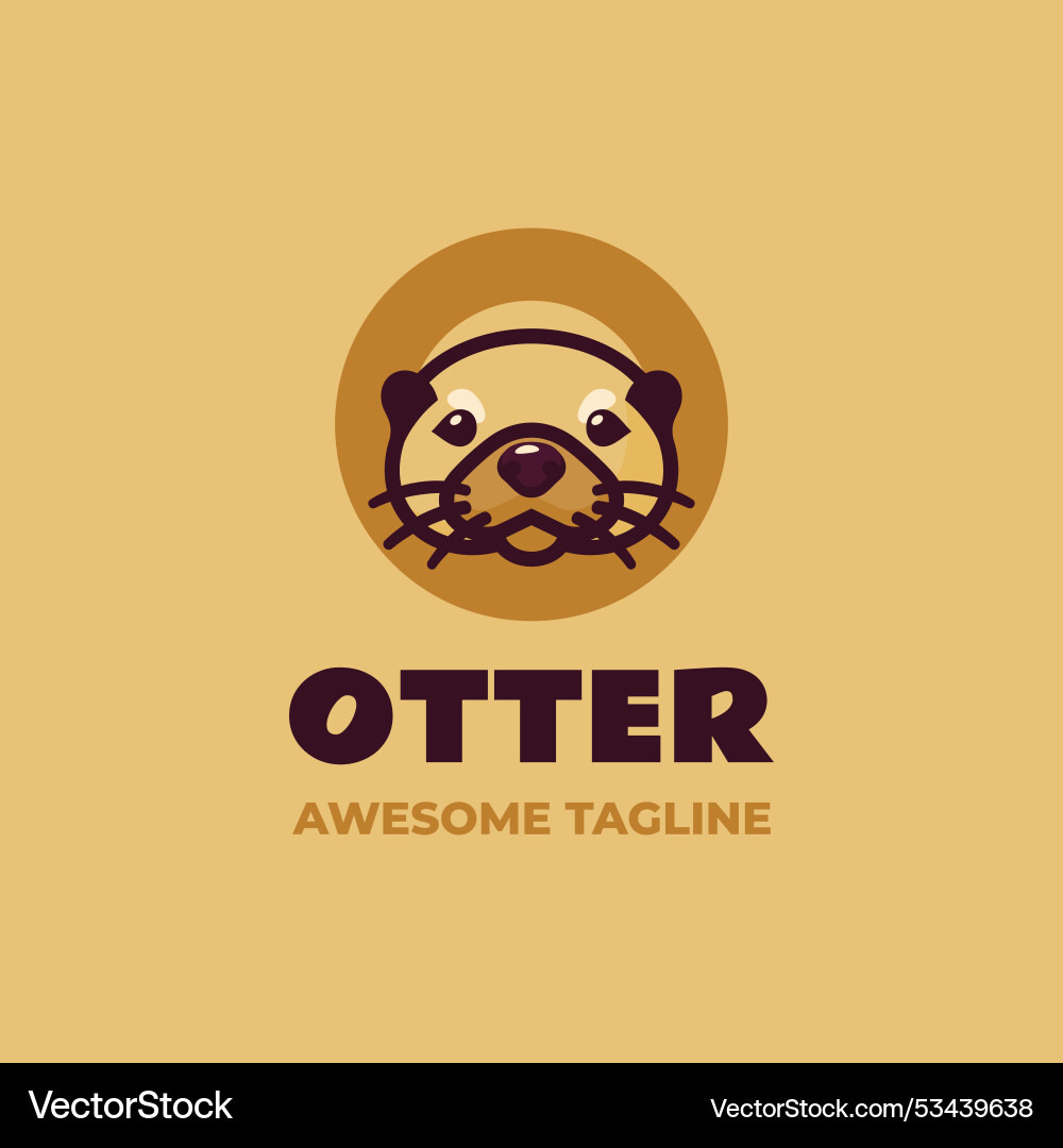 Logo otter simple mascot style Royalty Free Vector Image