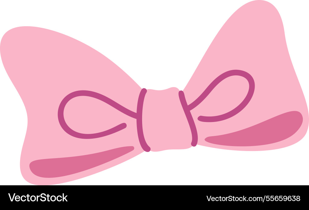 Pink soft bow romantic decor Royalty Free Vector Image