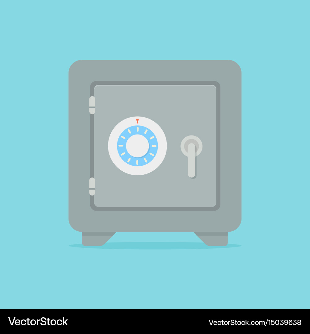 Safe icon in a flat style Royalty Free Vector Image