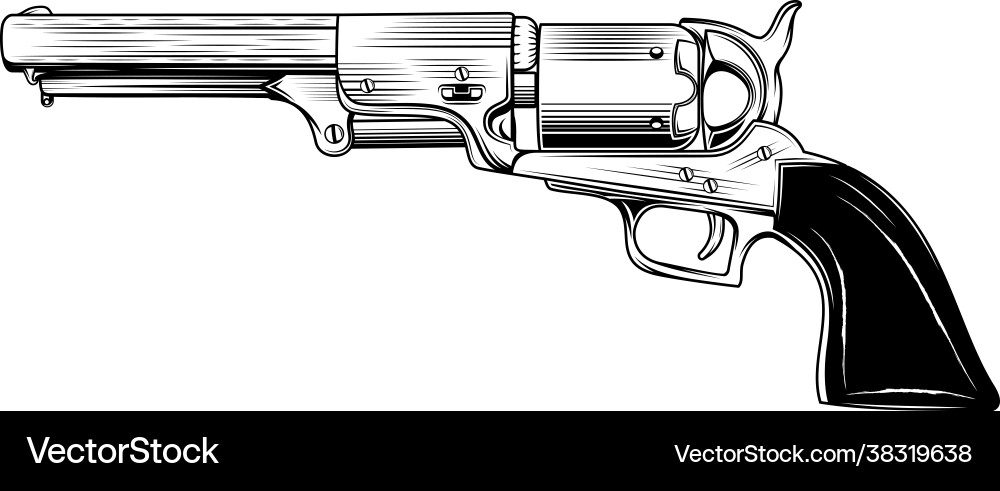 Vintage revolver 0001 Royalty Free Vector Image