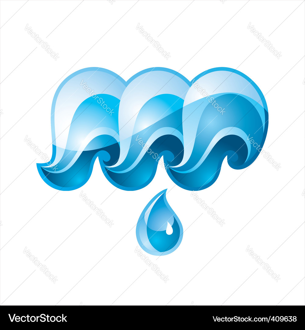 Waves drop Royalty Free Vector Image - VectorStock