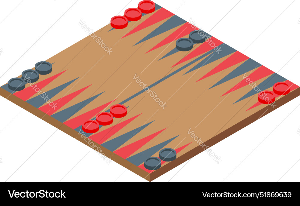 Backgammon board isometric view showing playing Vector Image