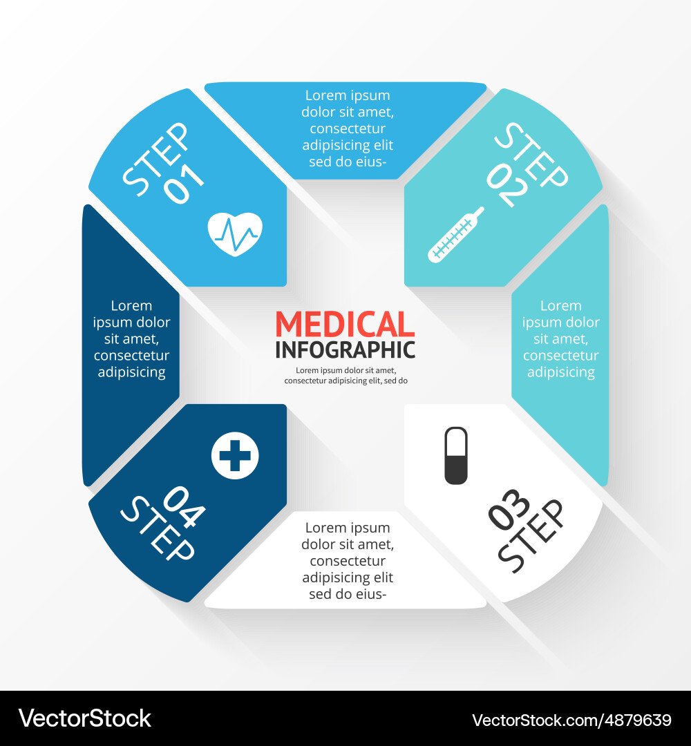 Circle plus sign infographic template Royalty Free Vector