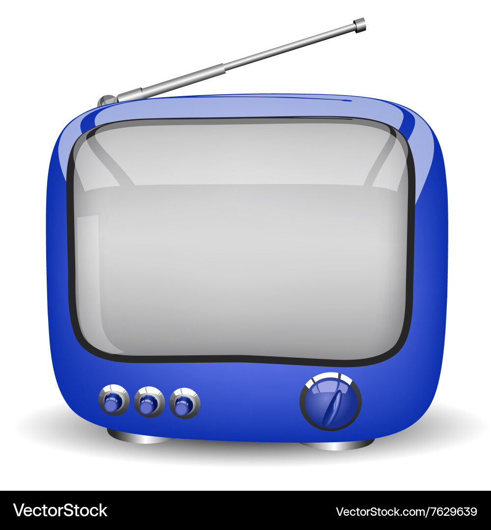 Funny blue tv Royalty Free Vector Image - VectorStock