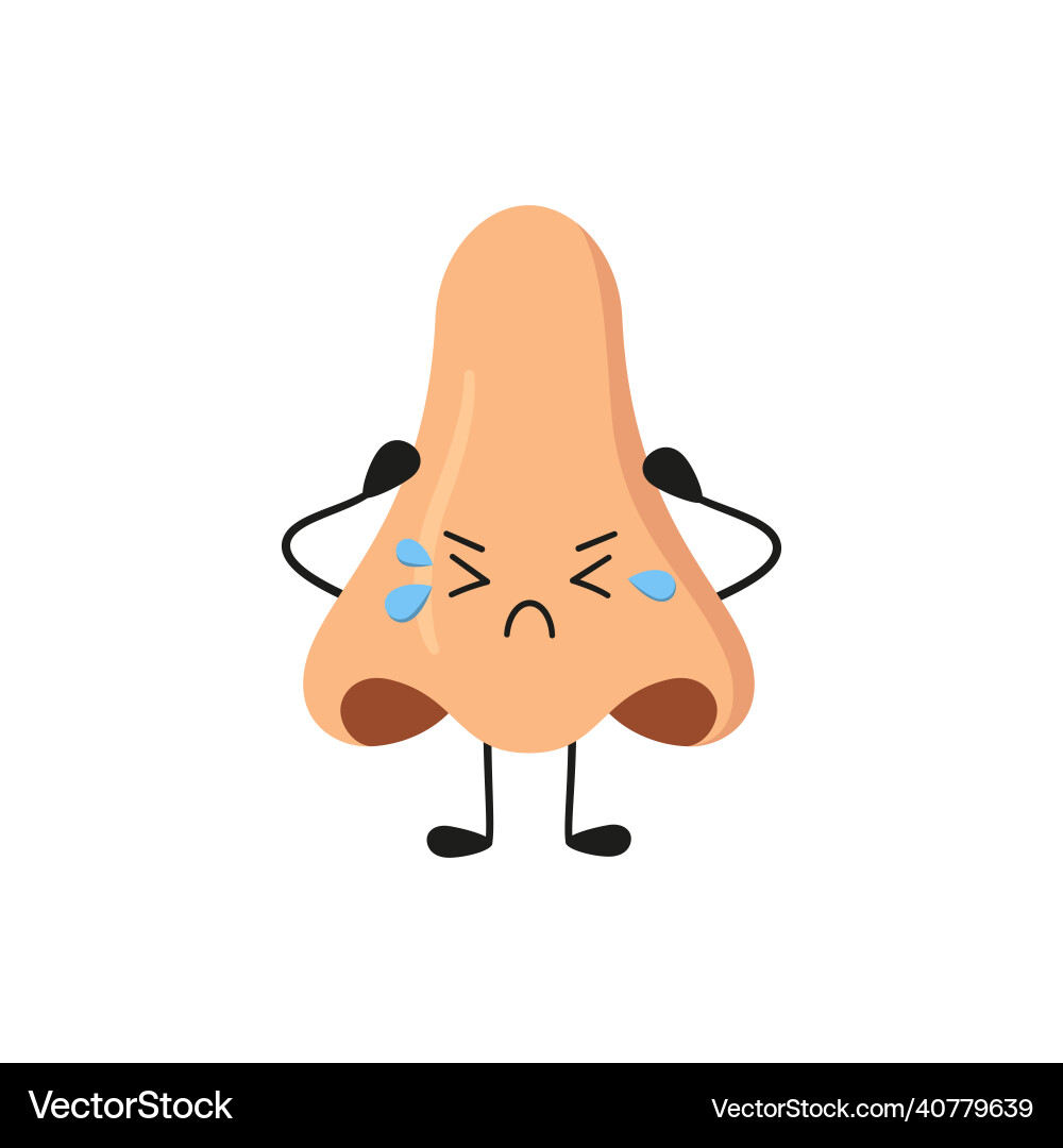 Human nose kawaii sad crying characters sense Vector Image
