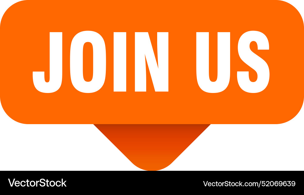 Join us sticker sign on transparent Royalty Free Vector