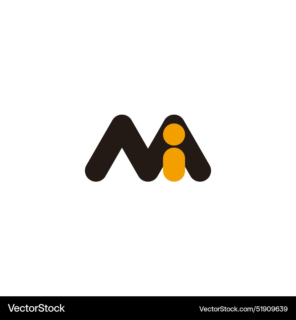 Letter mi kid fun design simple logo Royalty Free Vector