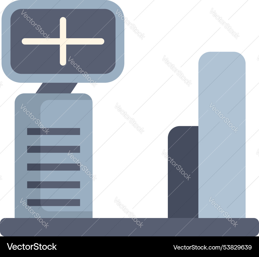 Modern medical equipment showing growing bar chart