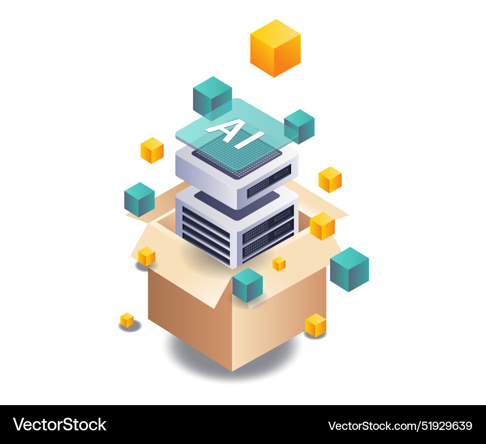 Physical storage solutions for server technology Vector Image