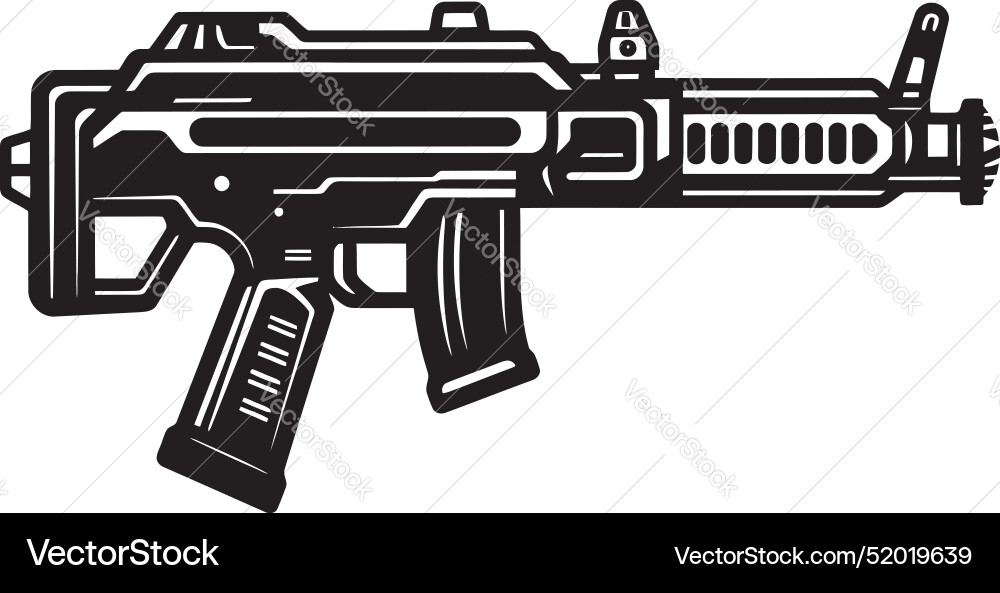 Techno firepower weapon icon digital assault Vector Image