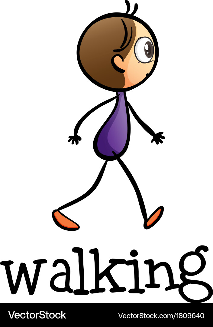 A stickman walking Royalty Free Vector Image - VectorStock