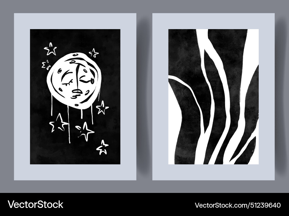 Abstract face creative composition wall art print Vector Image