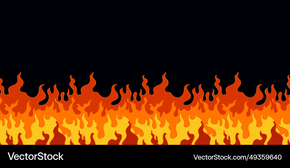 Abstract fire border seamless pattern Royalty Free Vector