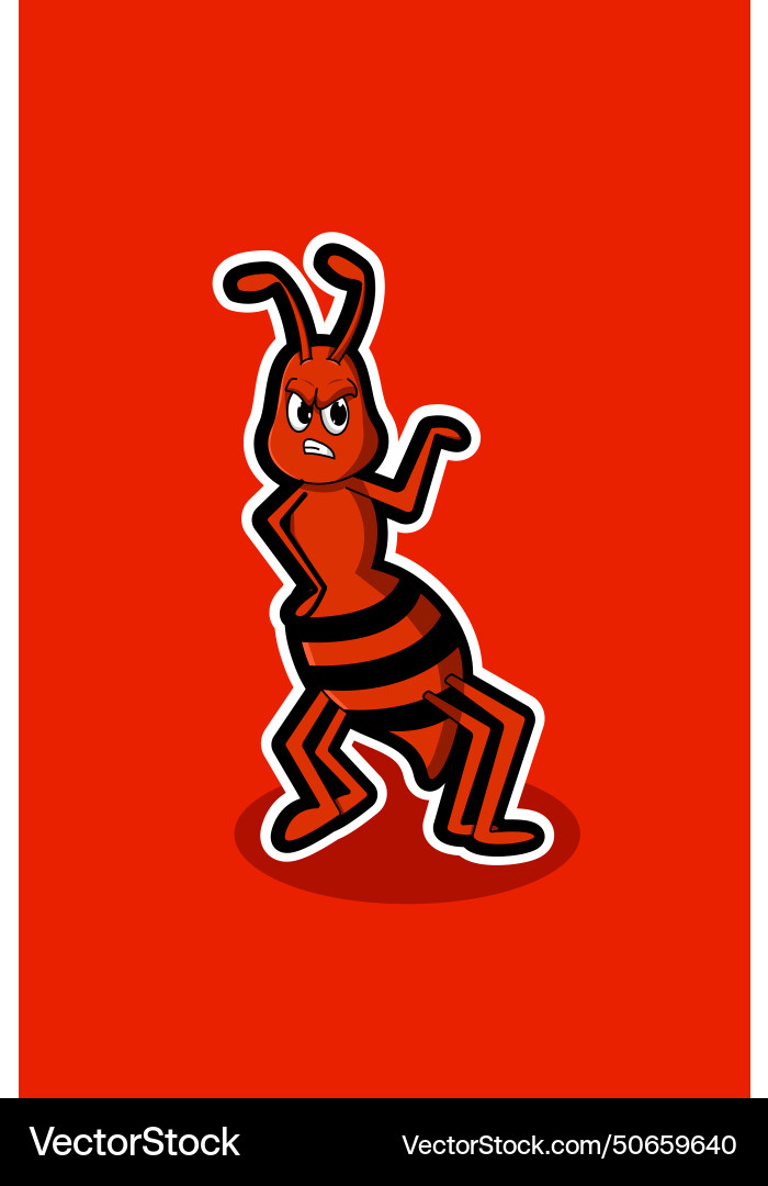Angry ant mascot Royalty Free Vector Image - VectorStock