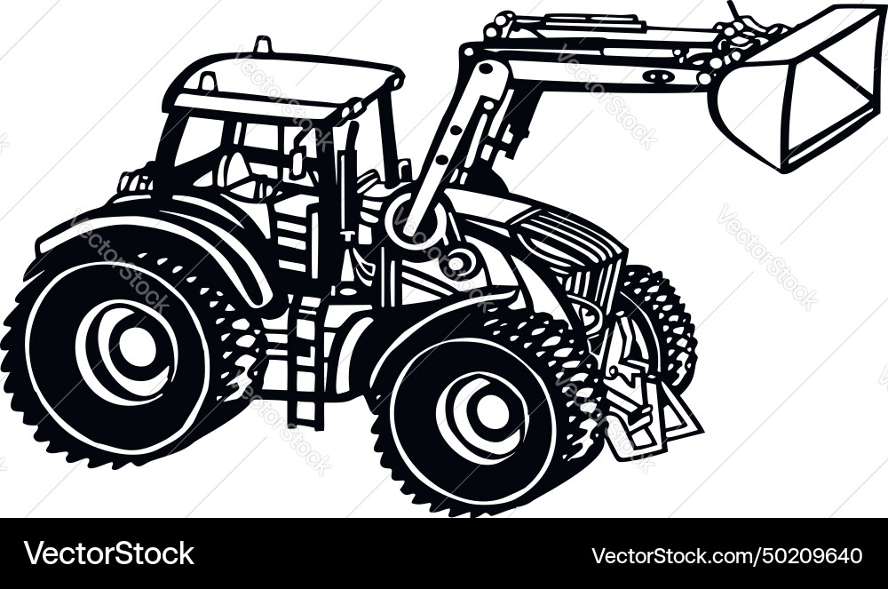Backhoe loader - isolated on white background Vector Image
