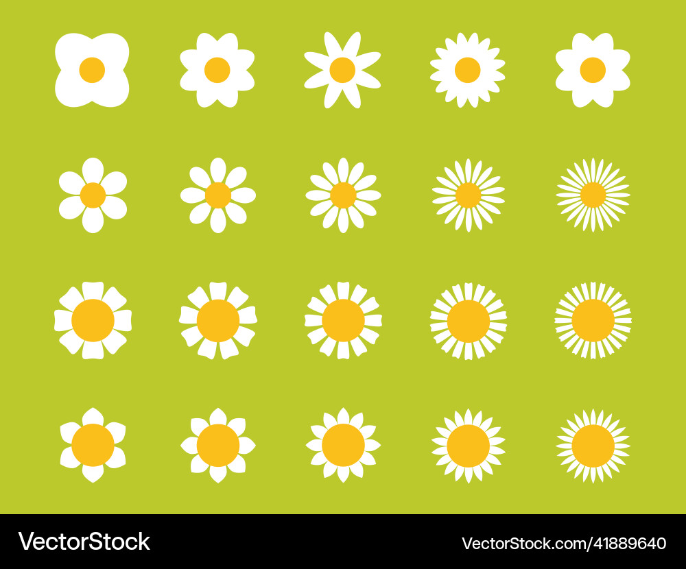 Cute flower plant collection Royalty Free Vector Image