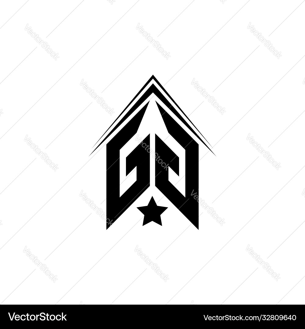 Initial gg logo design with shape style Royalty Free Vector