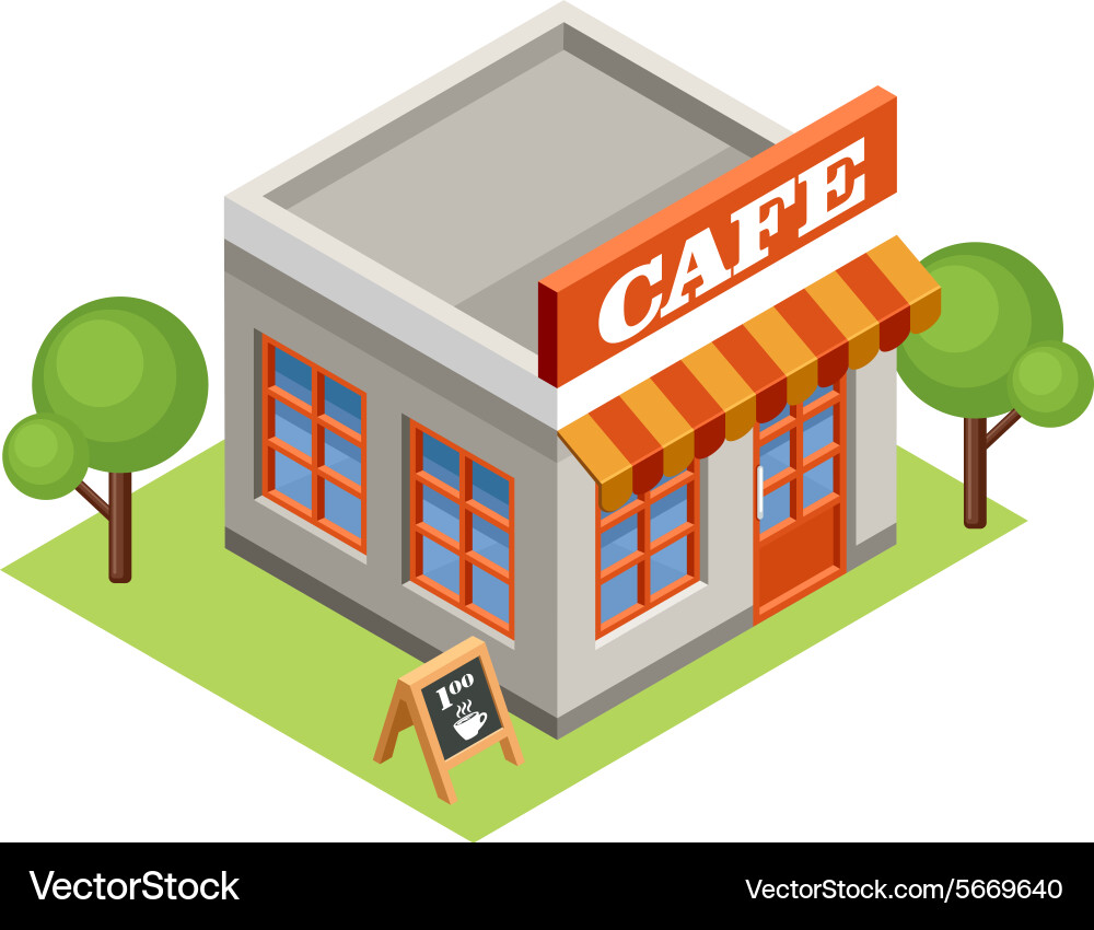 Isometric cafe Royalty Free Vector Image - VectorStock