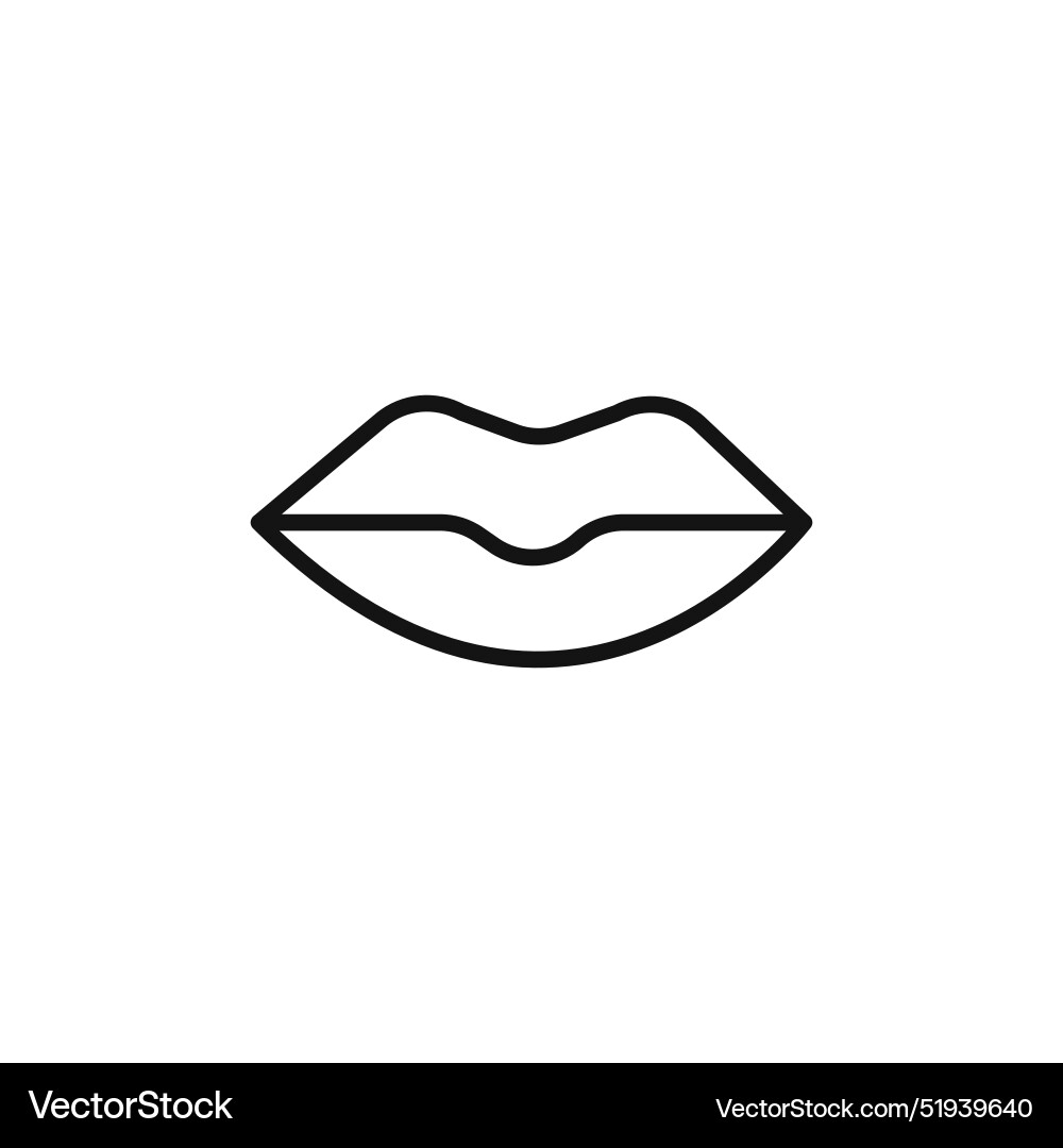 Lips icon logo sign outline Royalty Free Vector Image