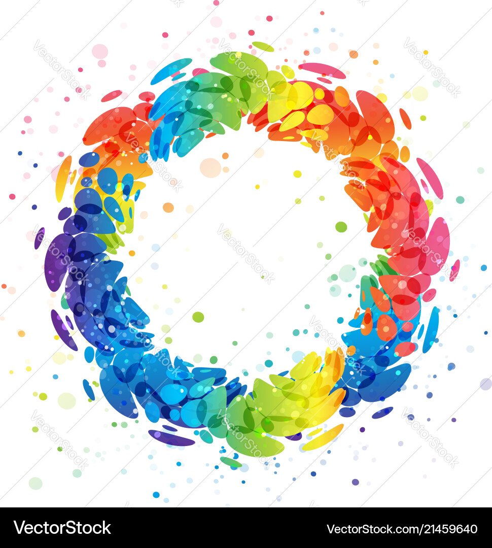 Splash rainbow circle on white background Vector Image