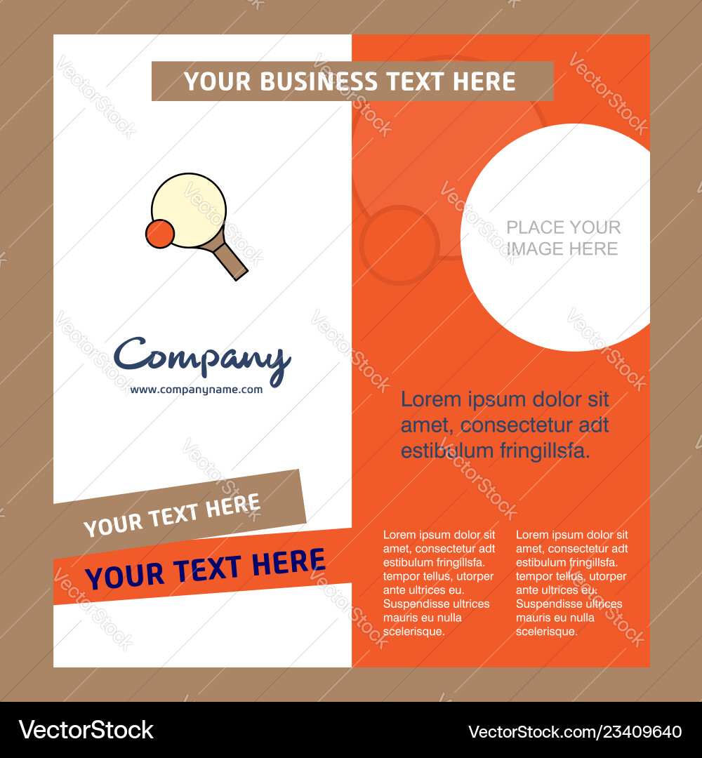 Table tennis racket company brochure template Vector Image