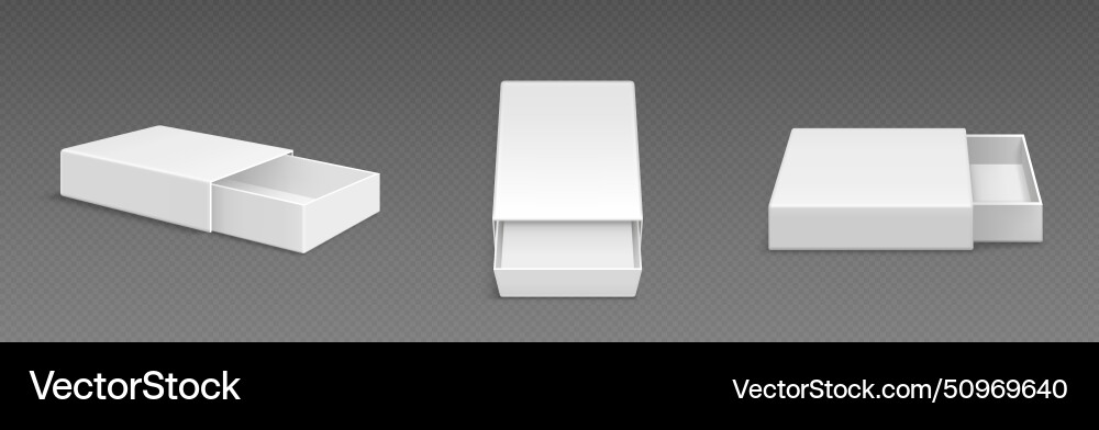 White blank open slide box mockup Royalty Free Vector Image