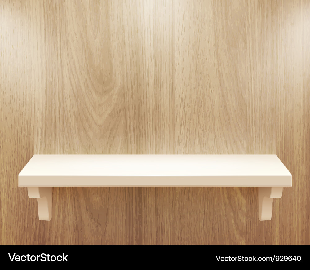Wooden shelf Royalty Free Vector Image - VectorStock