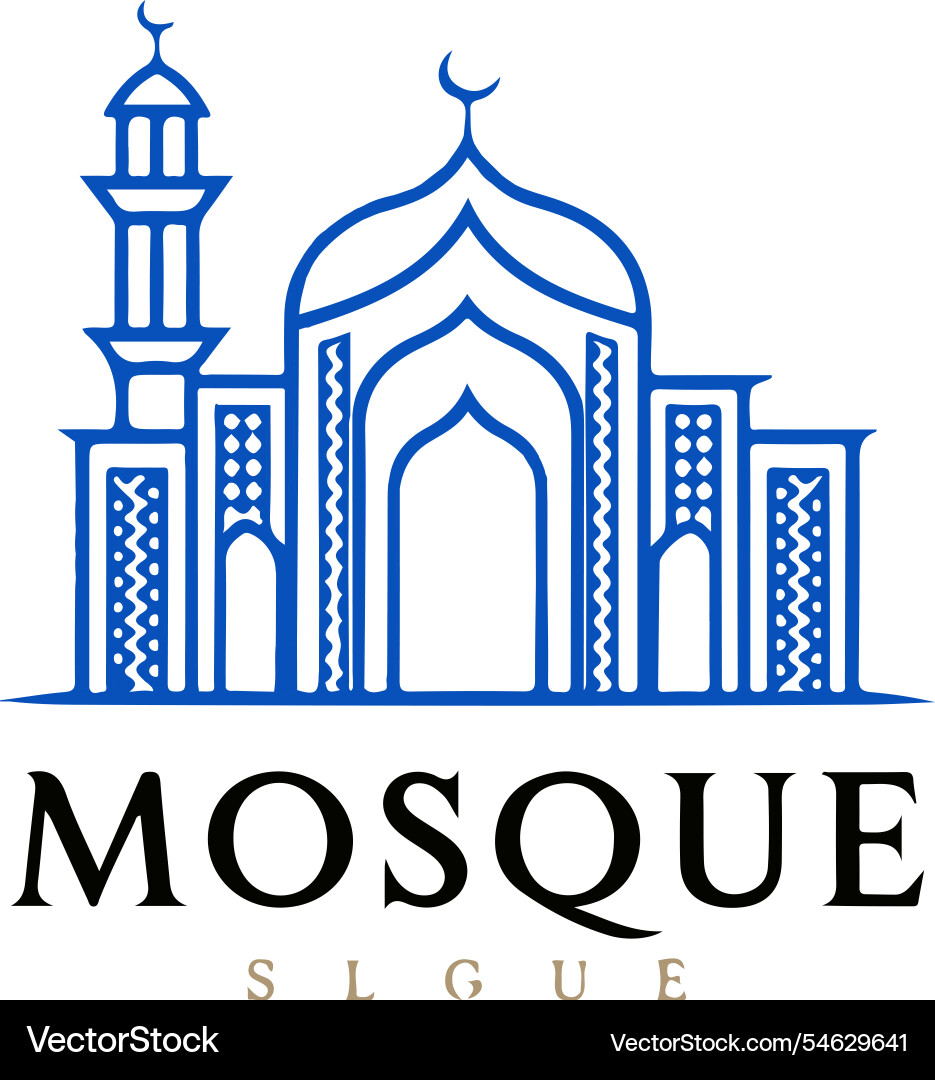 An of a mosque logo Royalty Free Vector Image - VectorStock