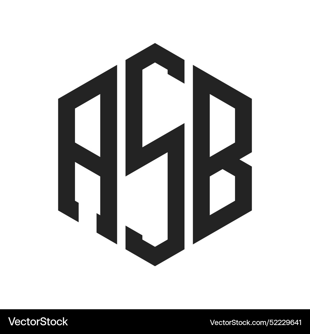 Asb logo design initial letter asb monogram logo Vector Image