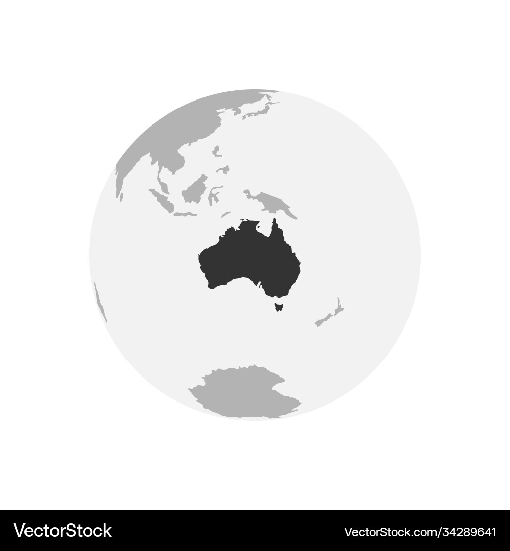 Australia continent map earth globe world Vector Image