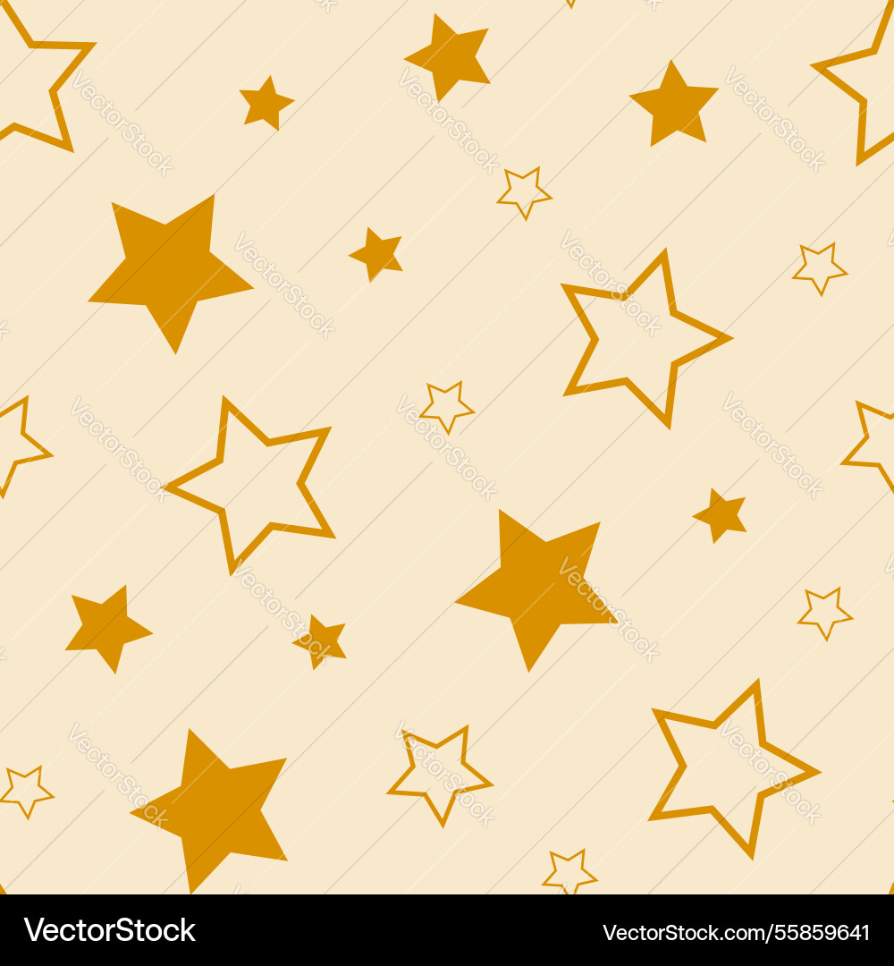 Golden Star Seamless Pattern Royalty Free Vector Image