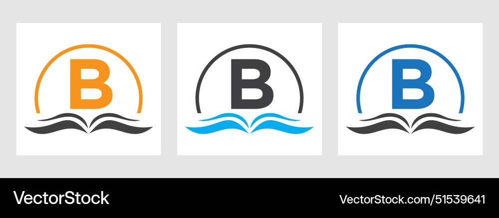 Letter b education logo book concept training Vector Image