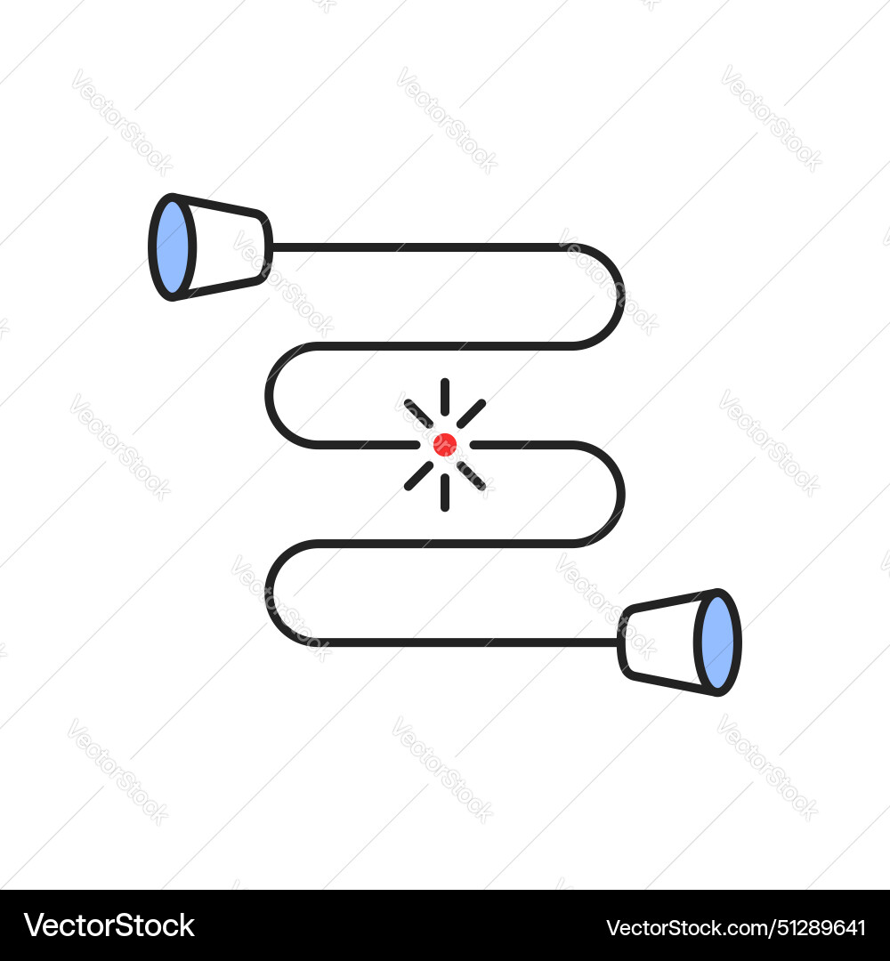 Miscommunication icon with thin line toy telephone