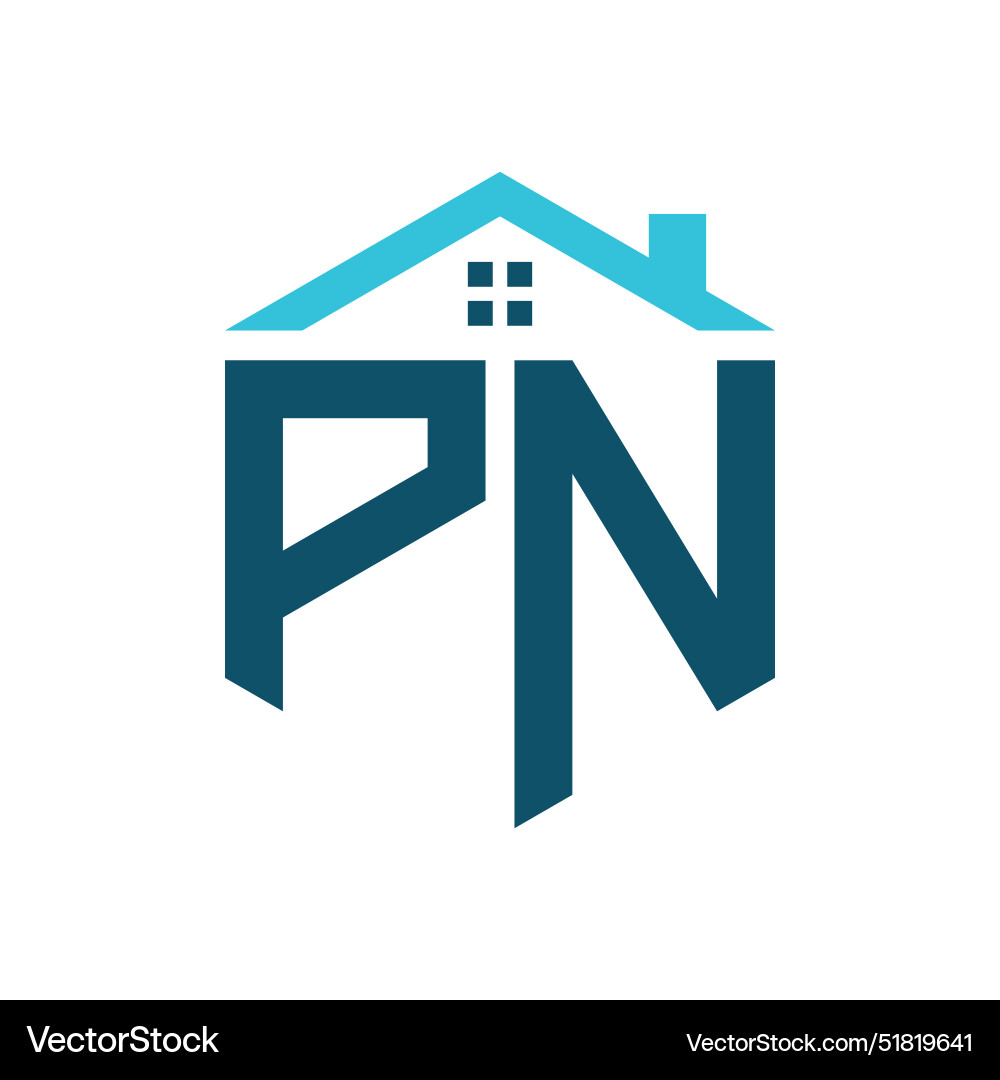 Pn house logo design template letter Royalty Free Vector