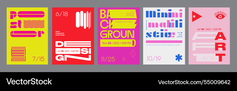 Abstract cover typography template posters Vector Image