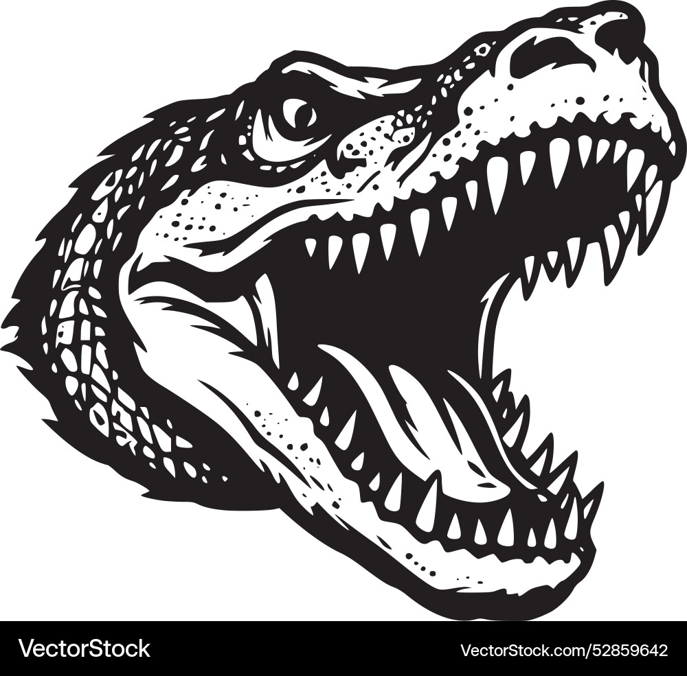 Alligator - minimalist and simple silhouette Vector Image